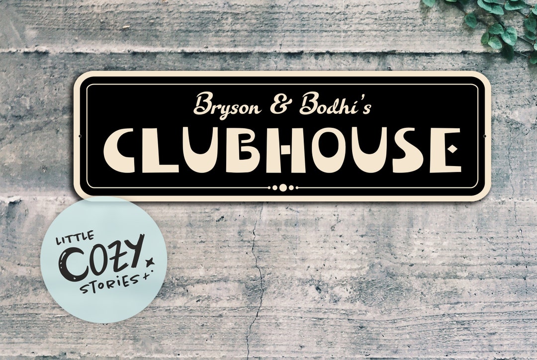Personalized Clubhouse Sign: Custom Metal Kid Room Decor - Etsy