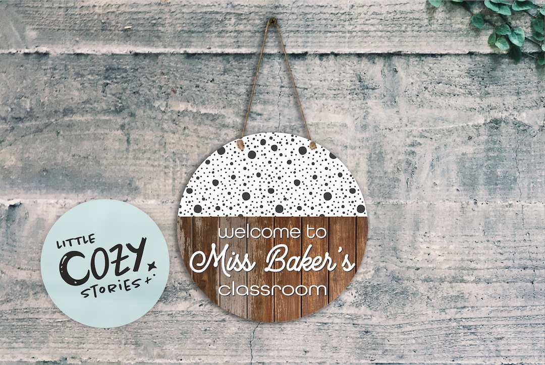 Custom Teacher Classroom Door Sign: Geometric Metal Wall Art - Etsy