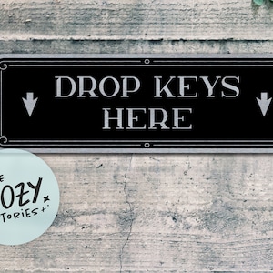 Custom 'drop Keys Here' Brushed Metal Sign: Airbnb Entrance Decor - Etsy