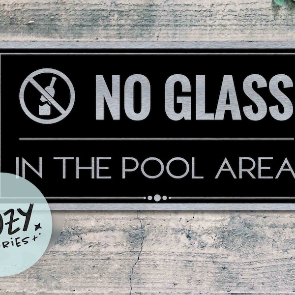 No Glass Pool Sign - Etsy