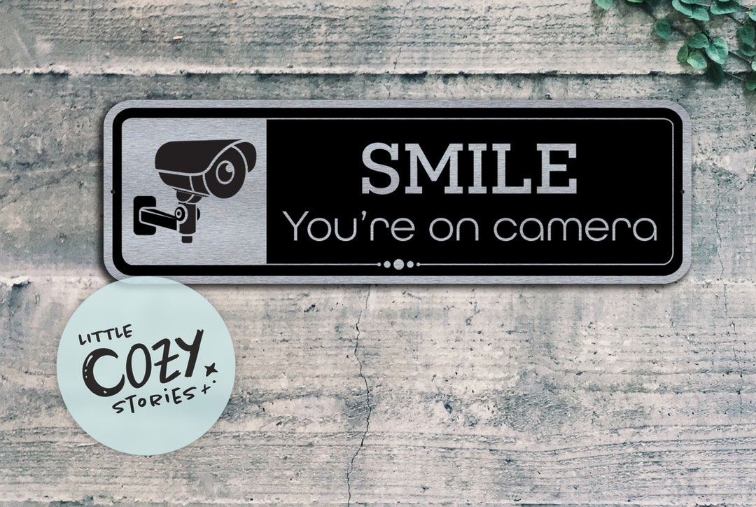 Custom 'smile You're on Camera' Metal Sign - CCTV Video Surveillance ...