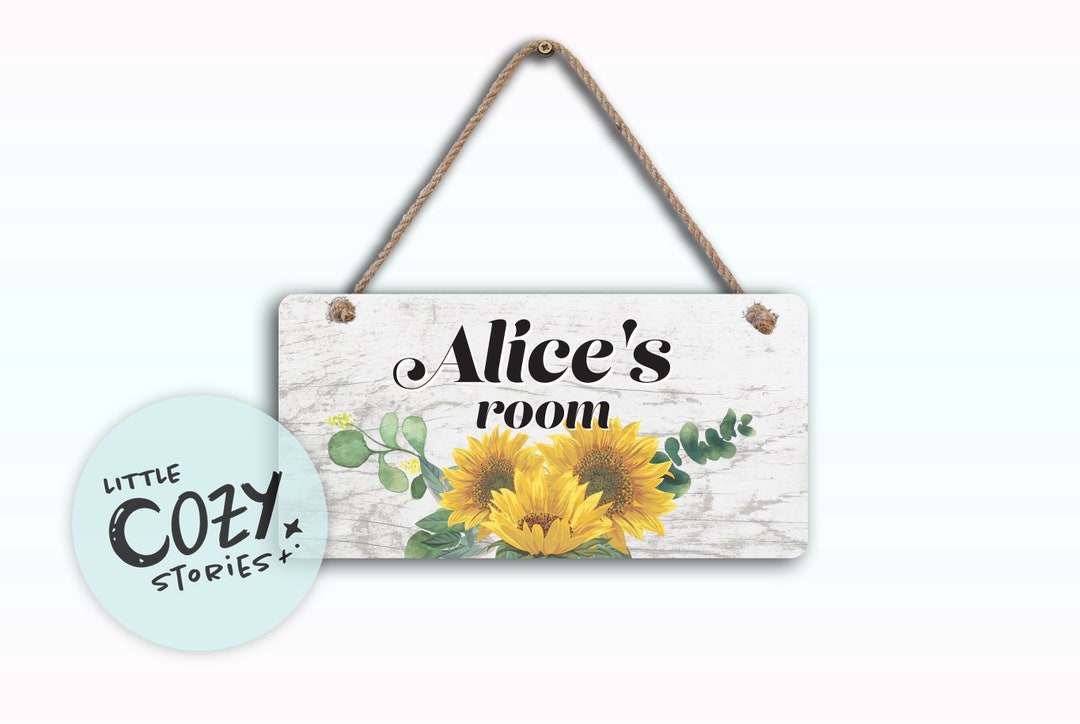 Custom Sunflower Bouquet Metal Door Sign: Personalized Room Decor - Etsy