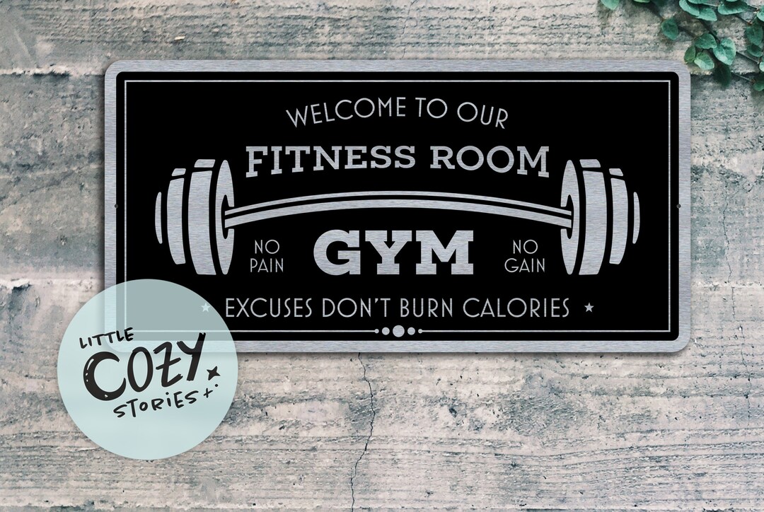 Custom Home Gym Sign Gym Room Sign Gym Decor Personalized Sign Work Out ...