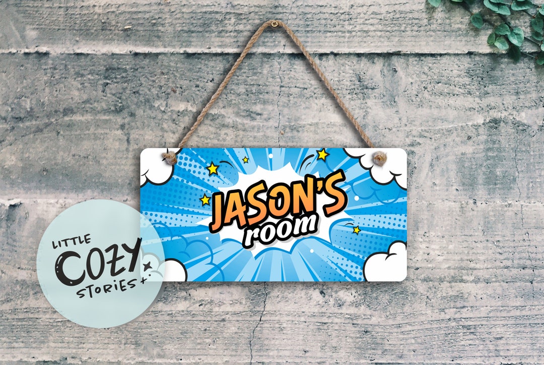 Custom Superhero Room Sign: Kids Bedroom Decor, Personalized Metal Wall ...