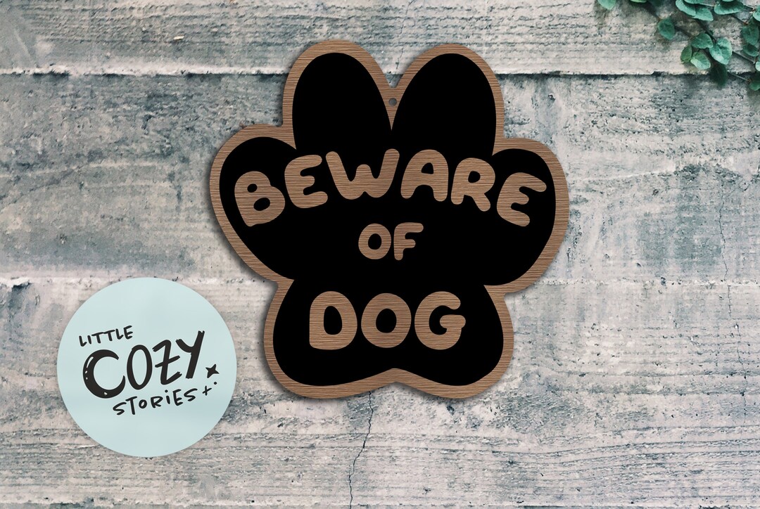 Beware of Dog Sign | Paw Print Sign | Gate Door Paw Sign | Pet ...