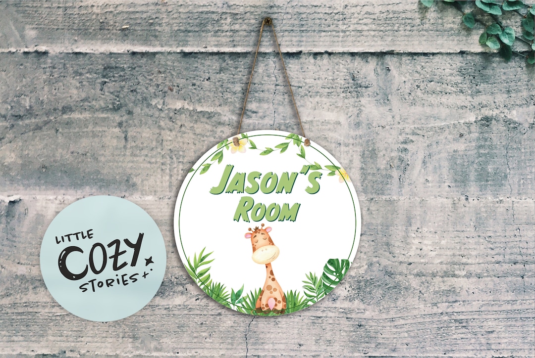 Custom Giraffe Nursery Sign: Safari Jungle Metal Door Plaque - Etsy