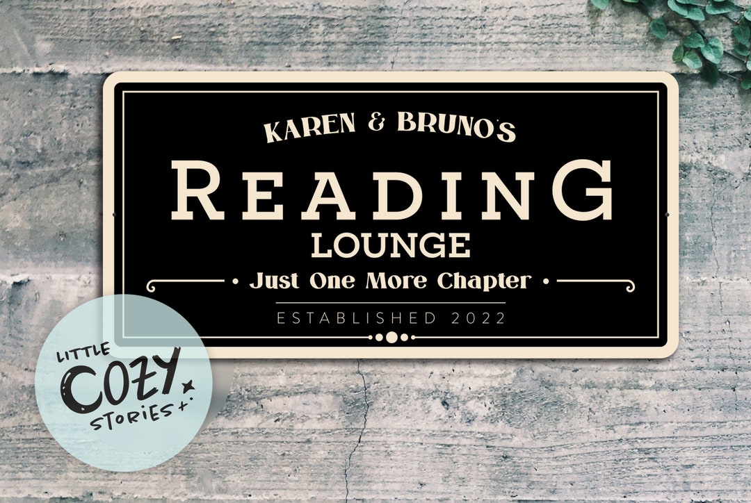 Custom Reading Lounge Sign: Personalized Library Decor - Etsy