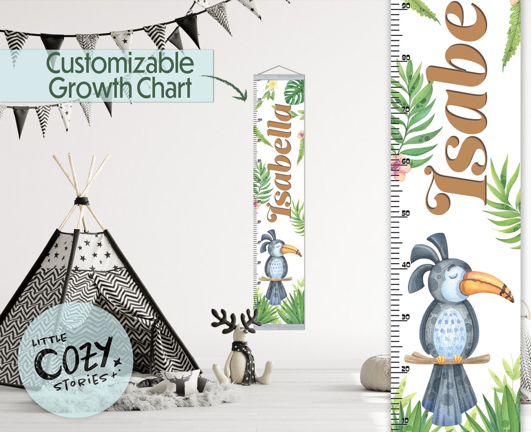 Custom Parrot Growth Chart: Jungle Nursery Decor, Kids Ruler - Etsy