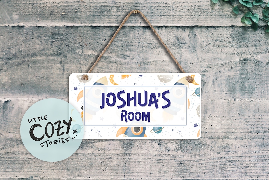 Custom Space Themed Kids Room Sign: Personalized Door Plaque - Etsy