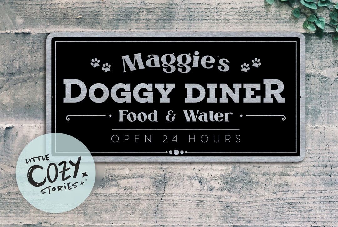 Custom Dog Diner Sign: Personalized Dog Food Station Decor - Etsy
