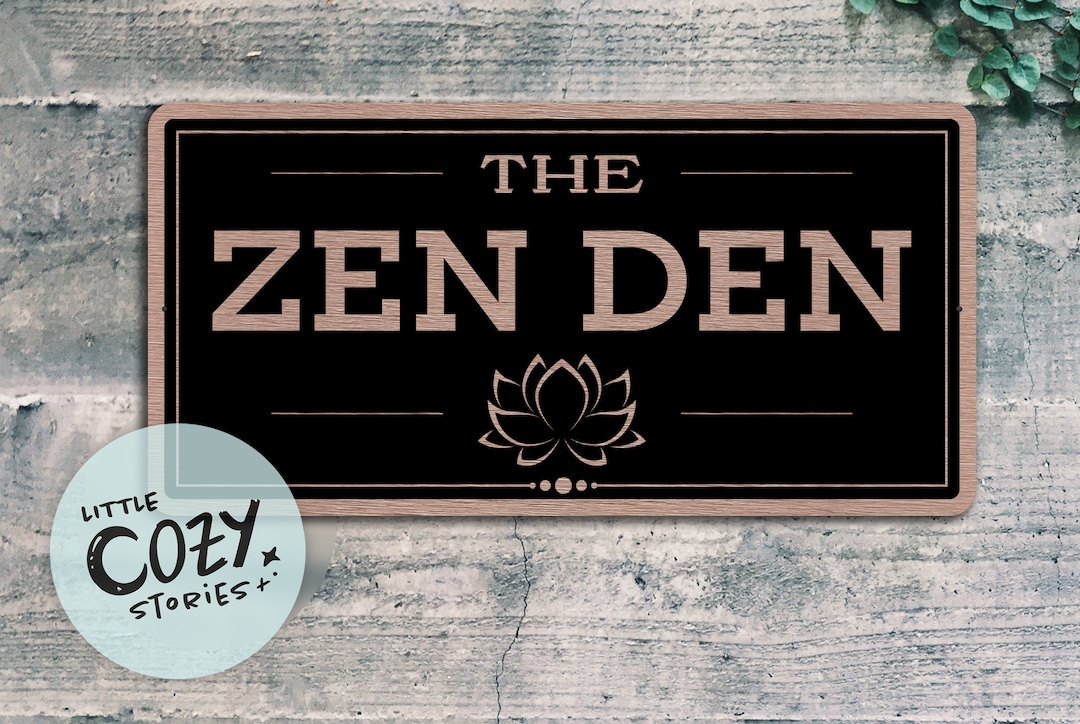 The Zen Den Sign | Custom Yoga Sign | Custom Lotus Sign | Meditation ...