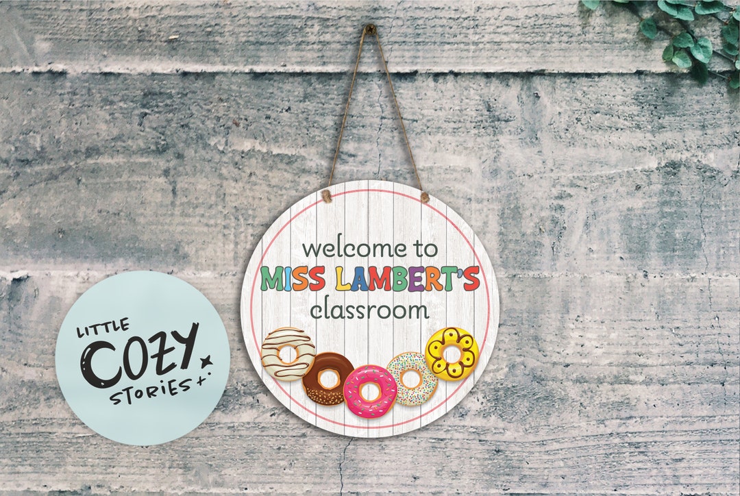 Custom Teacher Sign | Cute Donuts Door Sign | Donuts Classroom Sign ...