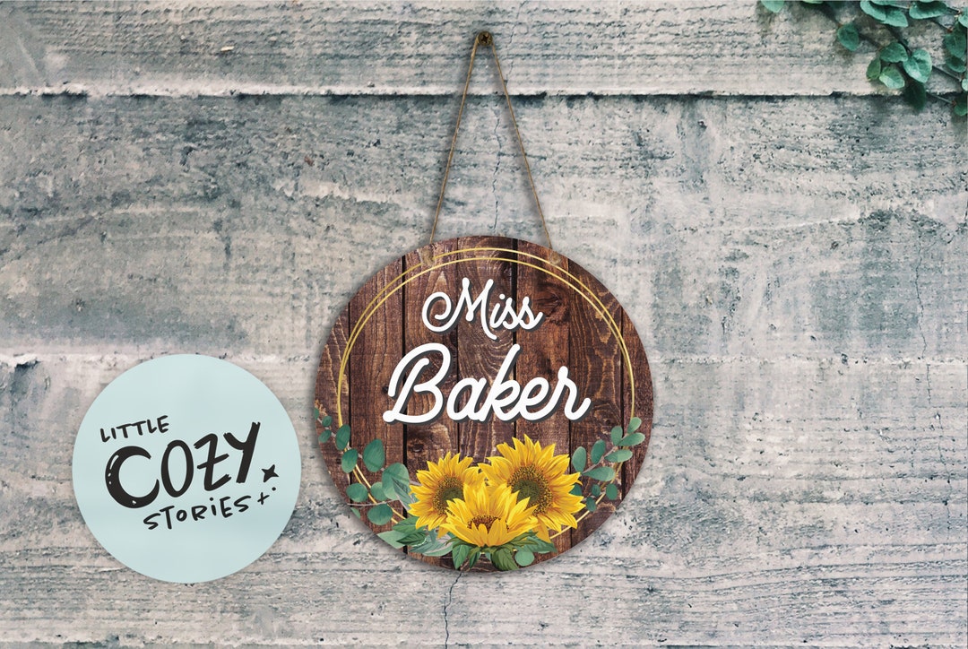 Custom Sunflowers Sign | Sunflowers Wreath Door Sign | Classroom Sign ...