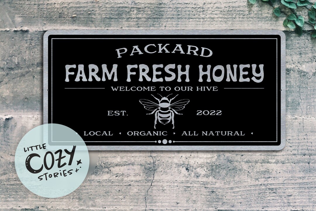 Farm Fresh Honey Sign Hive Metal Sign Bee Apiary Sign Decor for Farmers ...