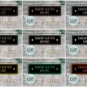 Custom 'drop Keys Here' Brushed Metal Sign: Airbnb Entrance Decor - Etsy