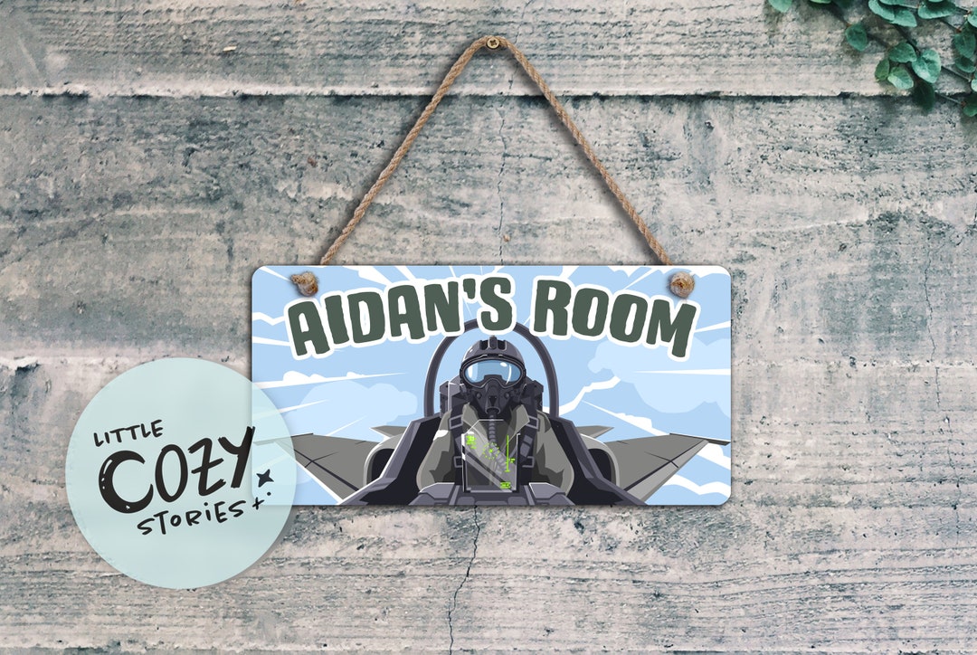 Custom Fighter Jet Sign | Military Jet Themed Sign | Kids Air Force ...