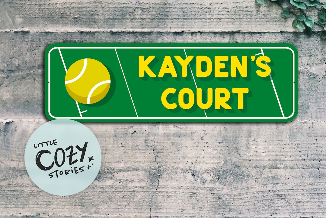 Custom Tennis Court Sign | Personalized Tennis Player Sign | Sports Kid ...