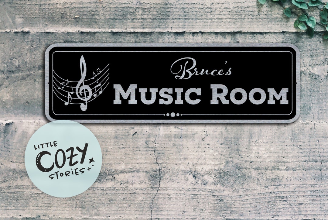 Custom Music Room Sign Gift for Musician Music Note Sign Musician Name ...