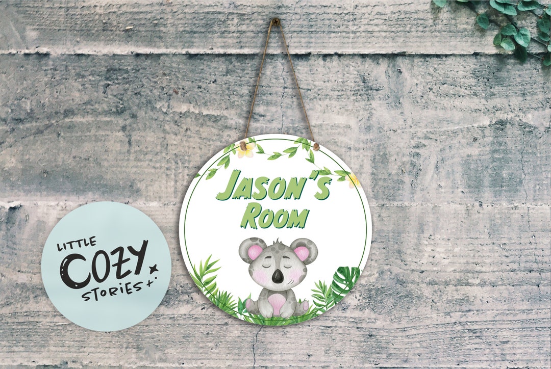 Custom Koala Nursery Sign: Safari Jungle Metal Door Plaque - Etsy