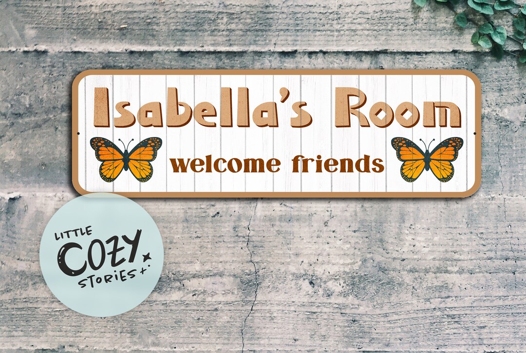 Custom Butterfly Kids Room Sign: Personalized Nursery Decor - Etsy