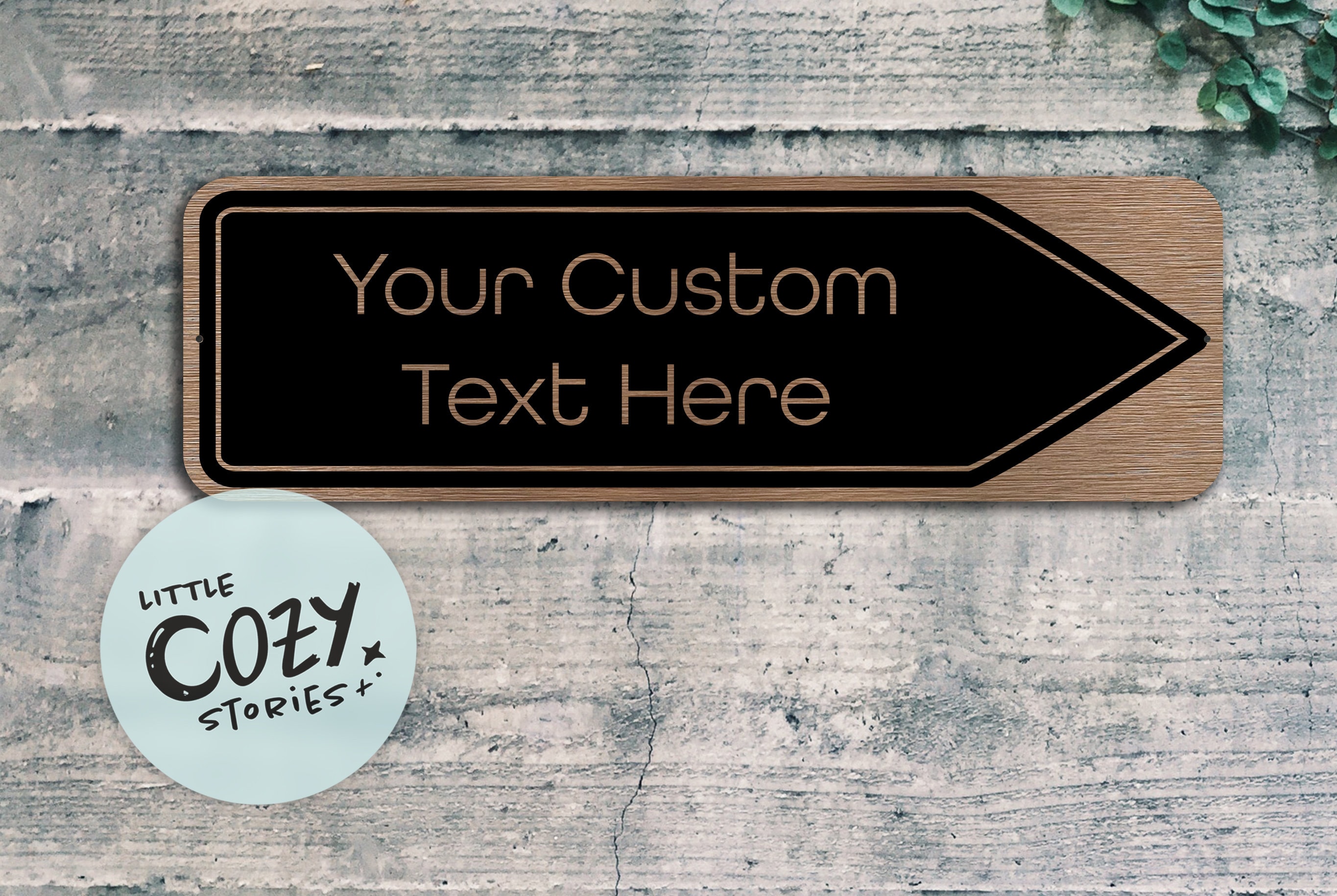 Custom Text With Directional Arrow Sign Custom Text Plaque - Etsy