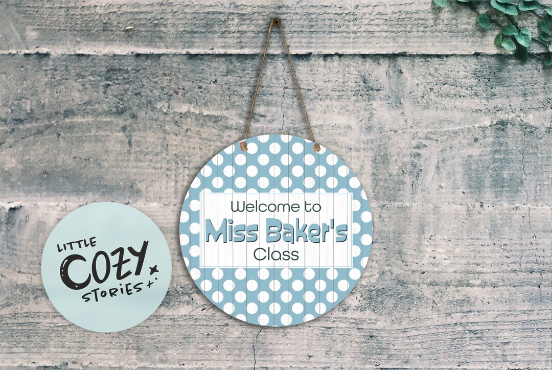 Custom Teacher Polka Dot Sign: Classroom Decor, Metal Wall Art - Etsy