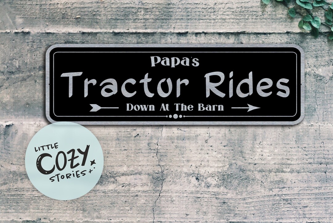 Custom Tractor Rides Sign Custom Barn Tractor Decor Papa's Sign Custom ...