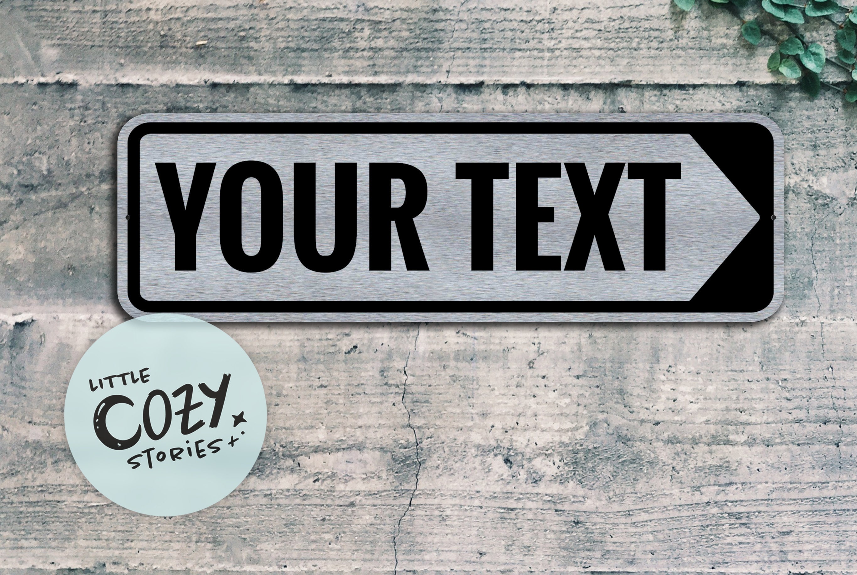 Custom Text With Directional Arrow Sign Custom Text Plaque - Etsy