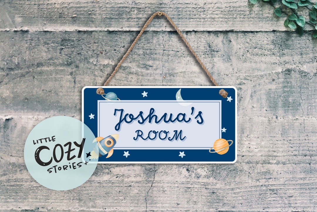 Custom Space Themed Sign | Kids Door Sign | Kids Rocket Bedroom Sign ...