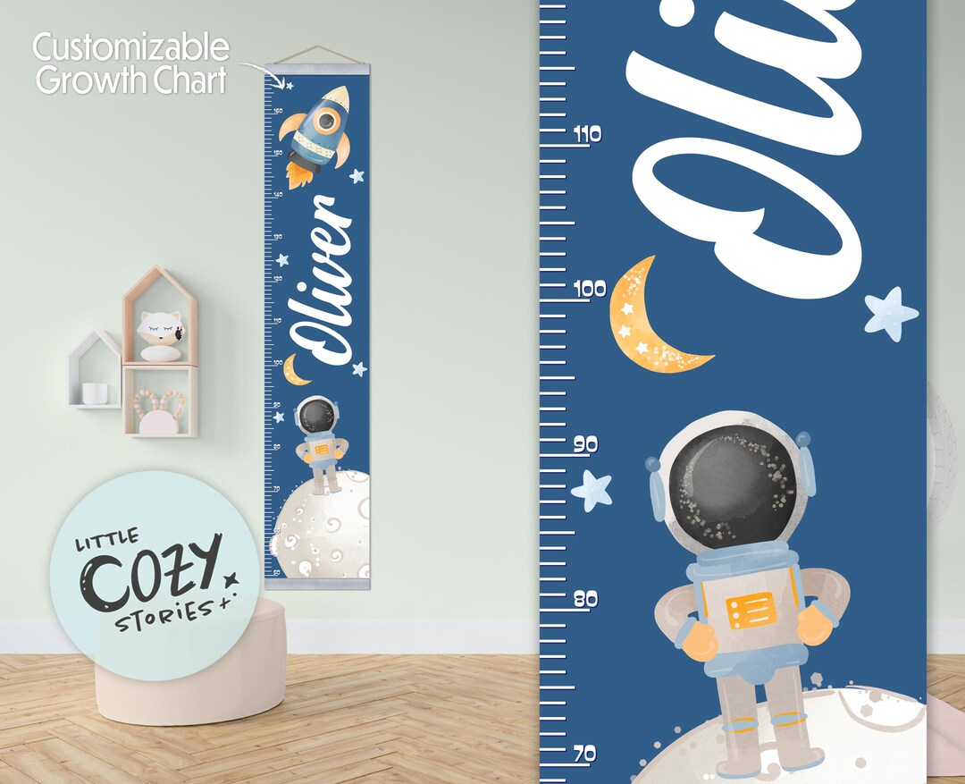 Personalized Space Growth Chart: Rocket Nursery Decor - Etsy
