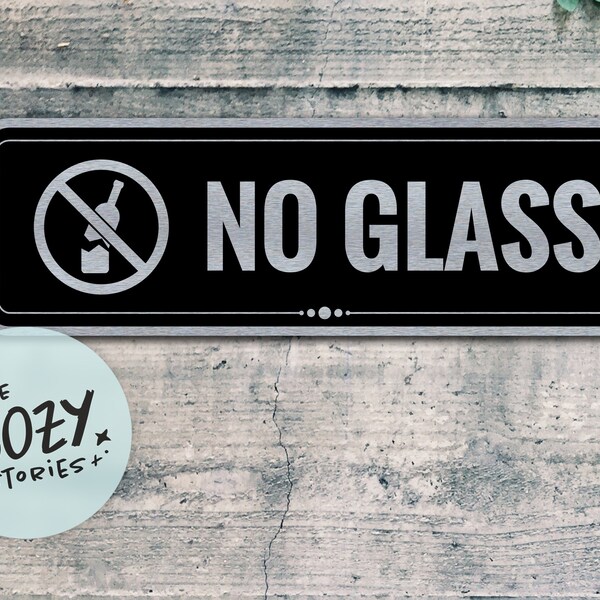 No Glass Pool Sign - Etsy