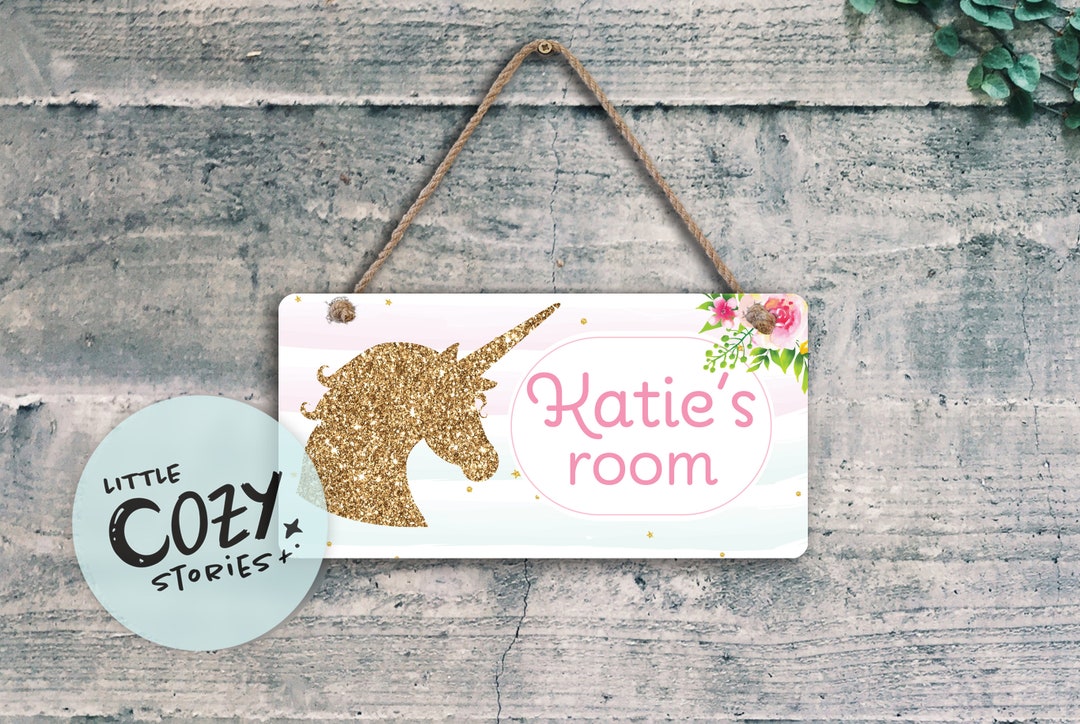 Custom Unicorn Themed Sign | Kids Door Sign | Girl Bedroom Sign ...
