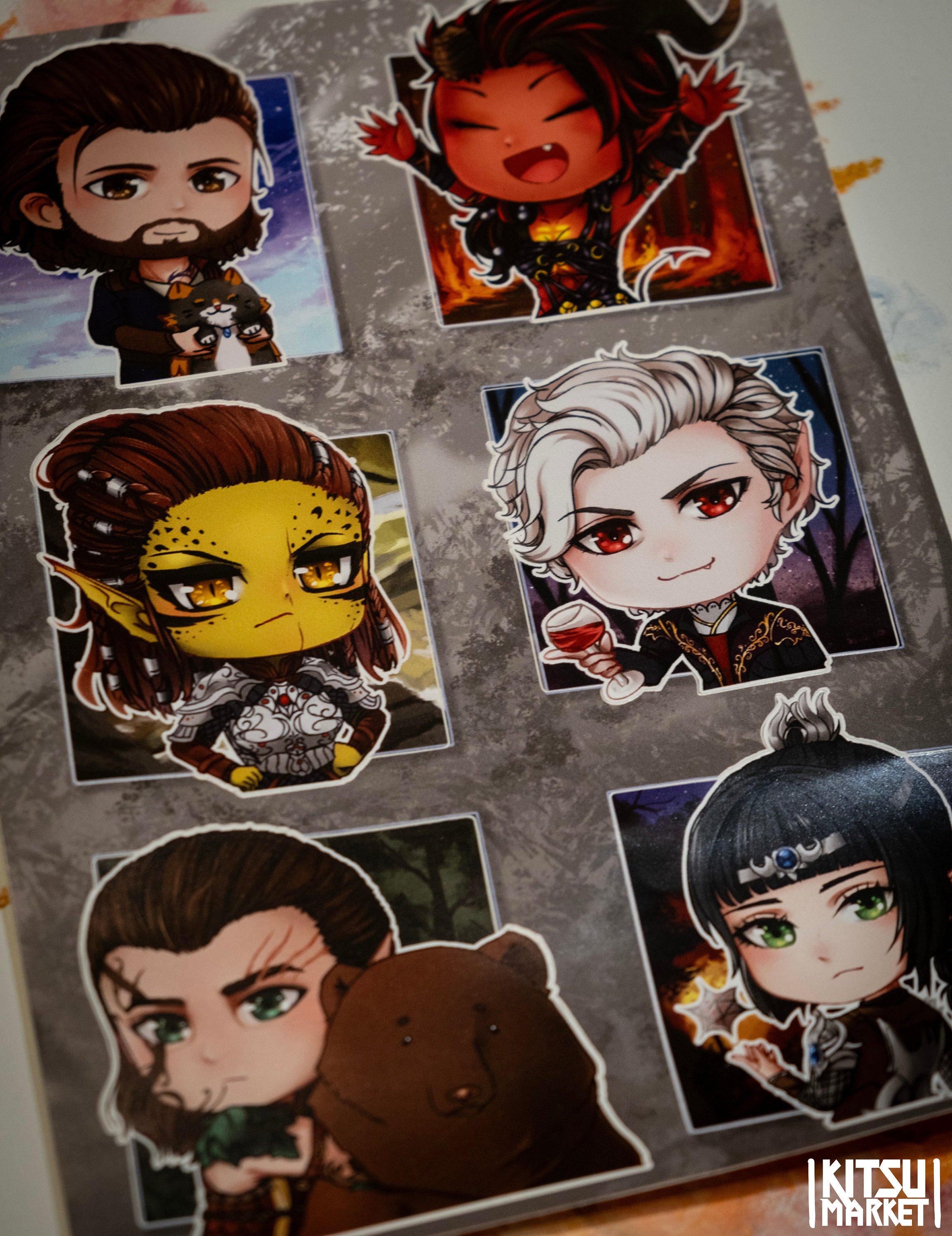 Baldur's Gate 3, Sticker Set 6, Astarion, Gale, Lazel, Halsin ...