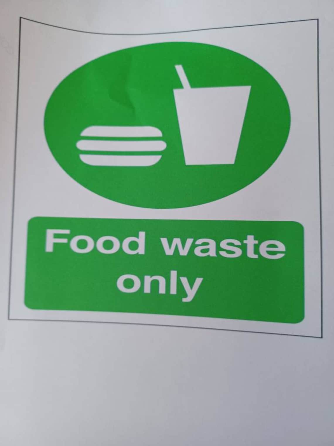 Food Waste Recycling Bin Sticker Waterproof Vinyl Suitable for Inside ...