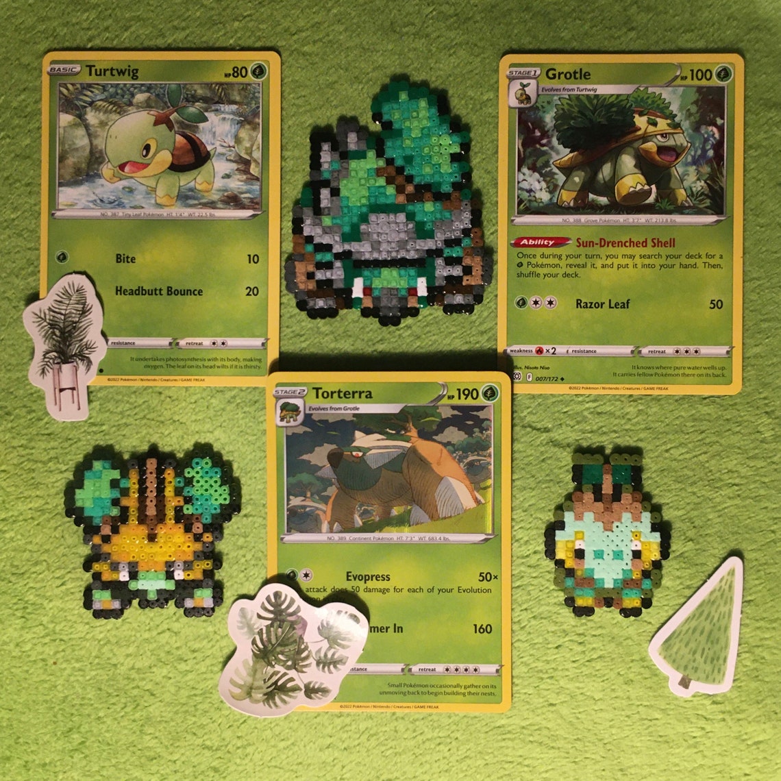 Pokemon Perler - Turtwig Line - Etsy