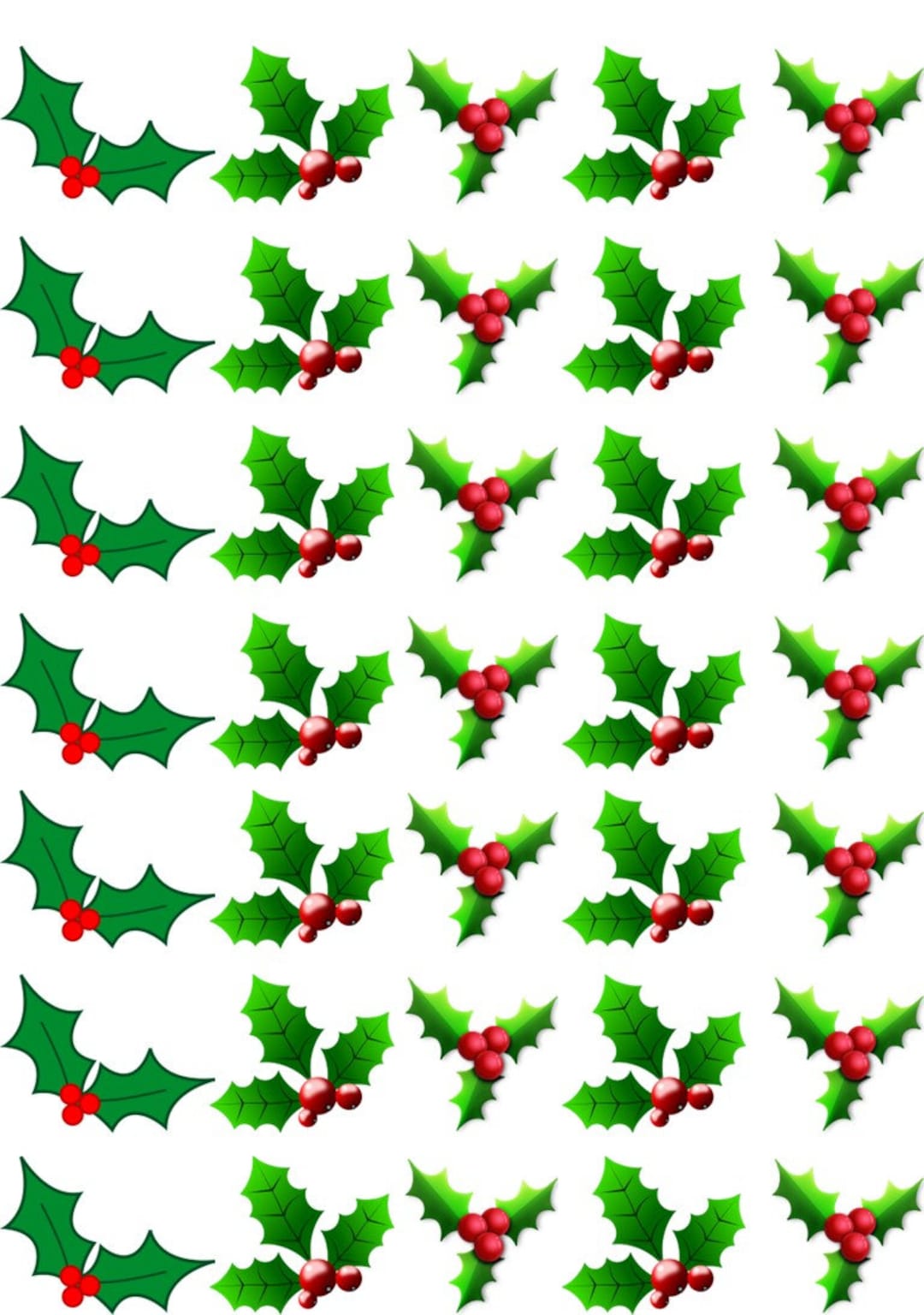 INSTANT DOWNLOAD X35 Holly Leaves Christmas Trees Xmas Snowman ...