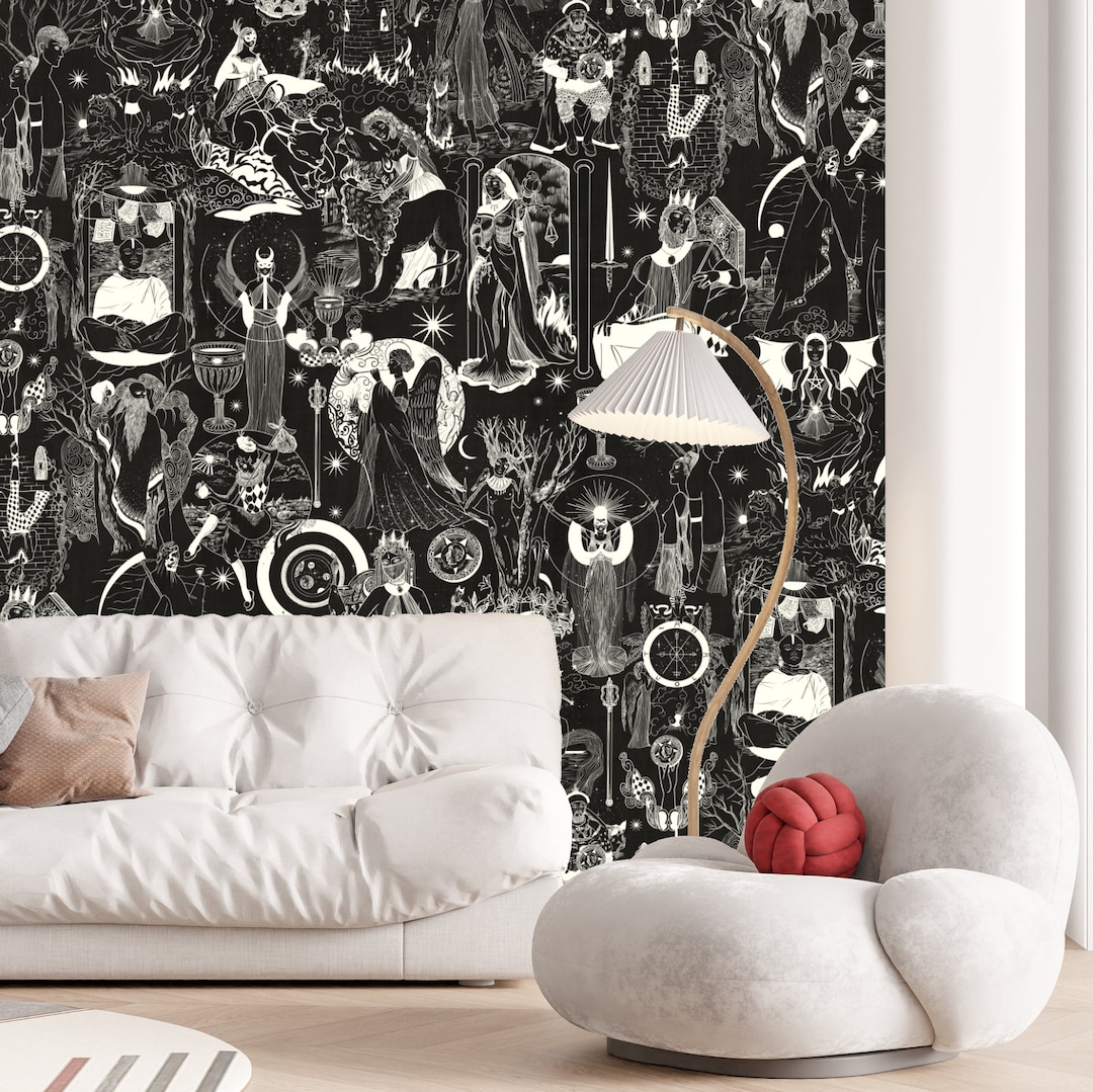 Tarot Wallpaper Mural, Peel & Stick and Traditional Wallpaper, Mystical ...