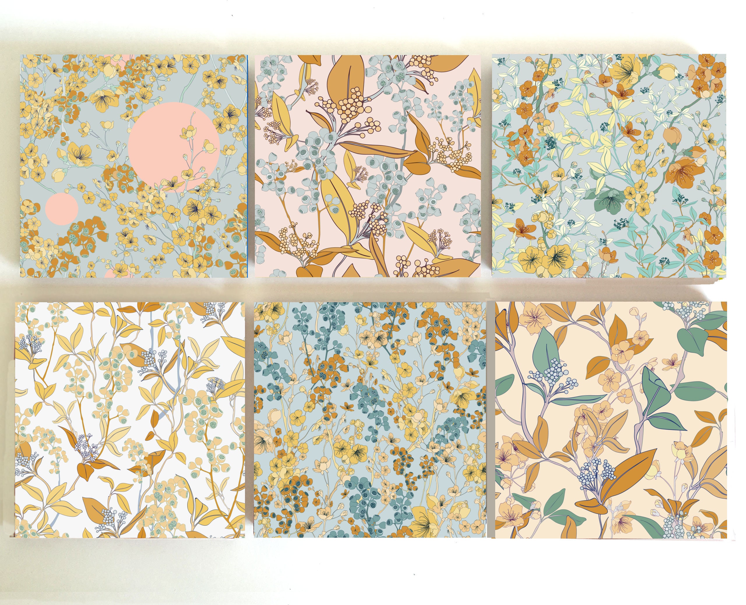 Romantic Floral Ceramic Coasters Pattern Tile Contemporary - Etsy UK