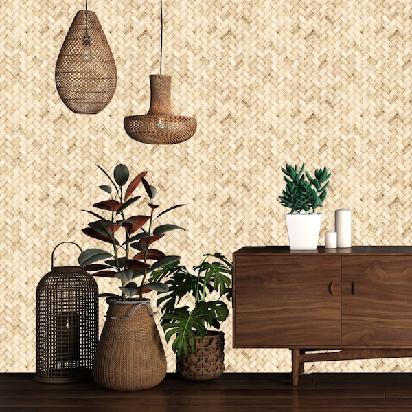 Wicker Wallpaper - Etsy