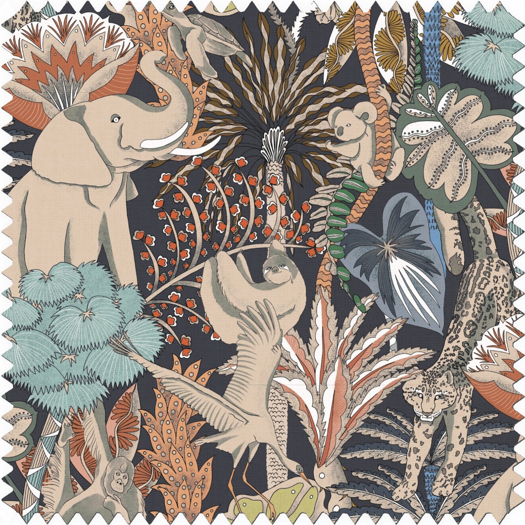 Endangered Animals Fabric, Tropical Fabric, Jungle Velvet Fabric ...