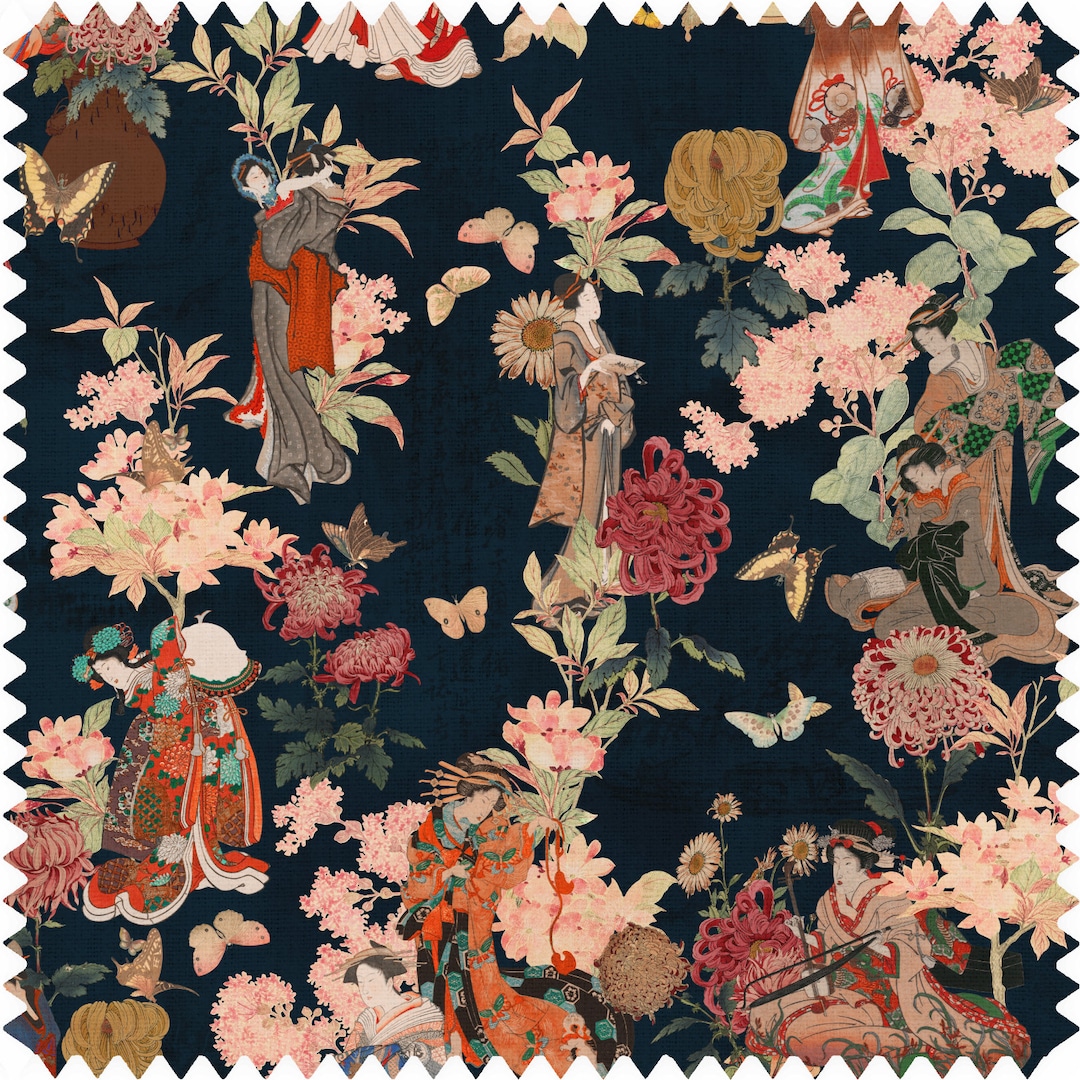 Geisha Fabric, Japanese Fabric, Velvet Fabric | Material, Organic ...