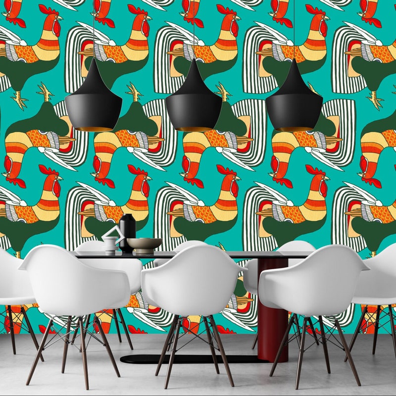 Rooster Wallpaper - Etsy