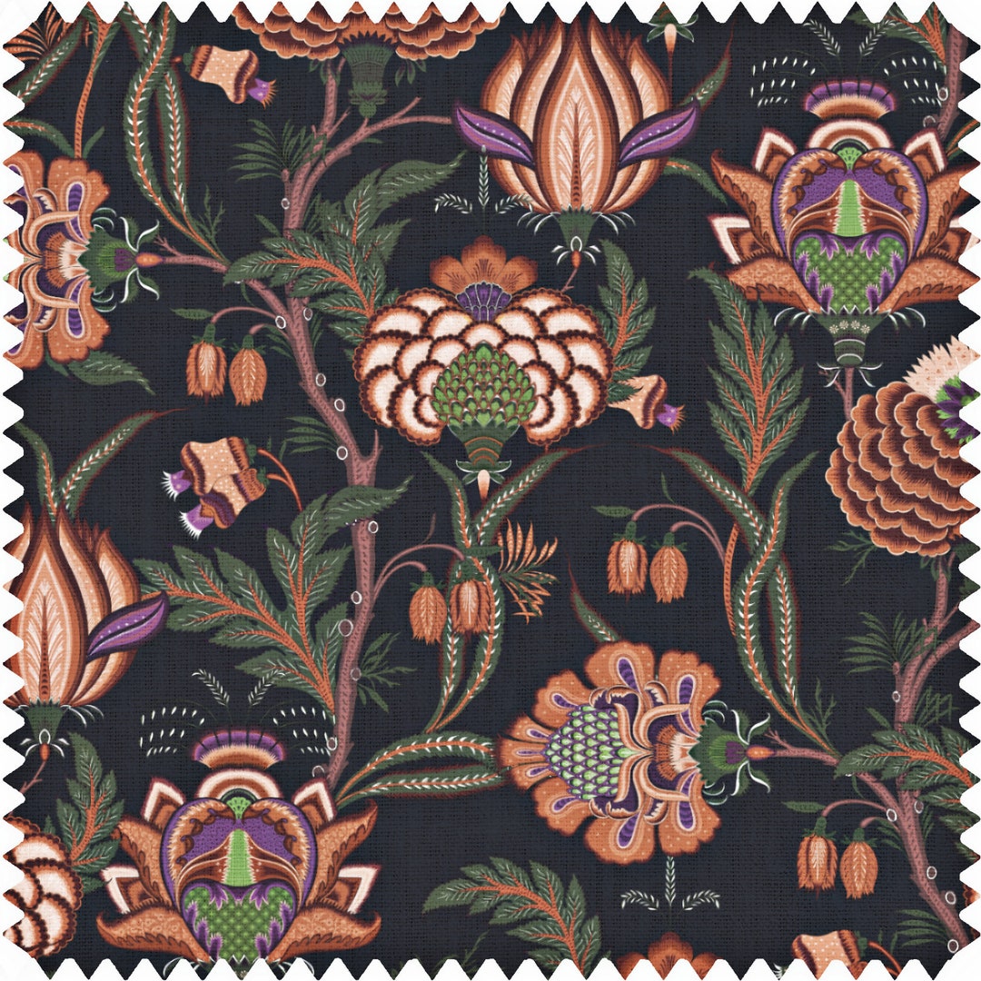 Modern Chintz Fabric, English Floral Fabric, Maximalist Fabric, Velvet ...