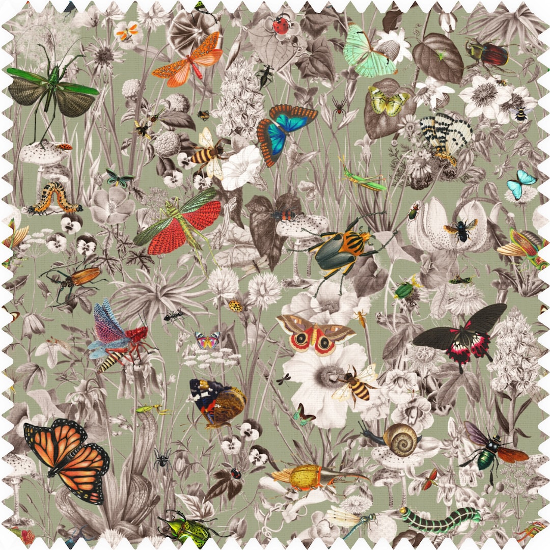 Vintage Botanical Fabric, Upholstery Fabric, Velvet Fabric | Material ...