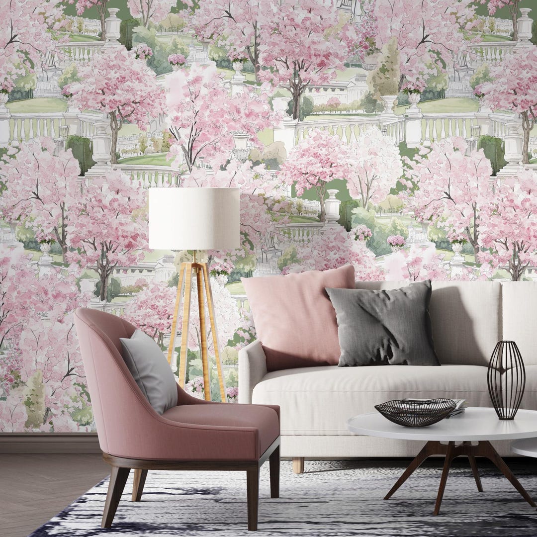 Victorian Park Tree Wallpaper Mural, Peel & Stick and Traditional ...