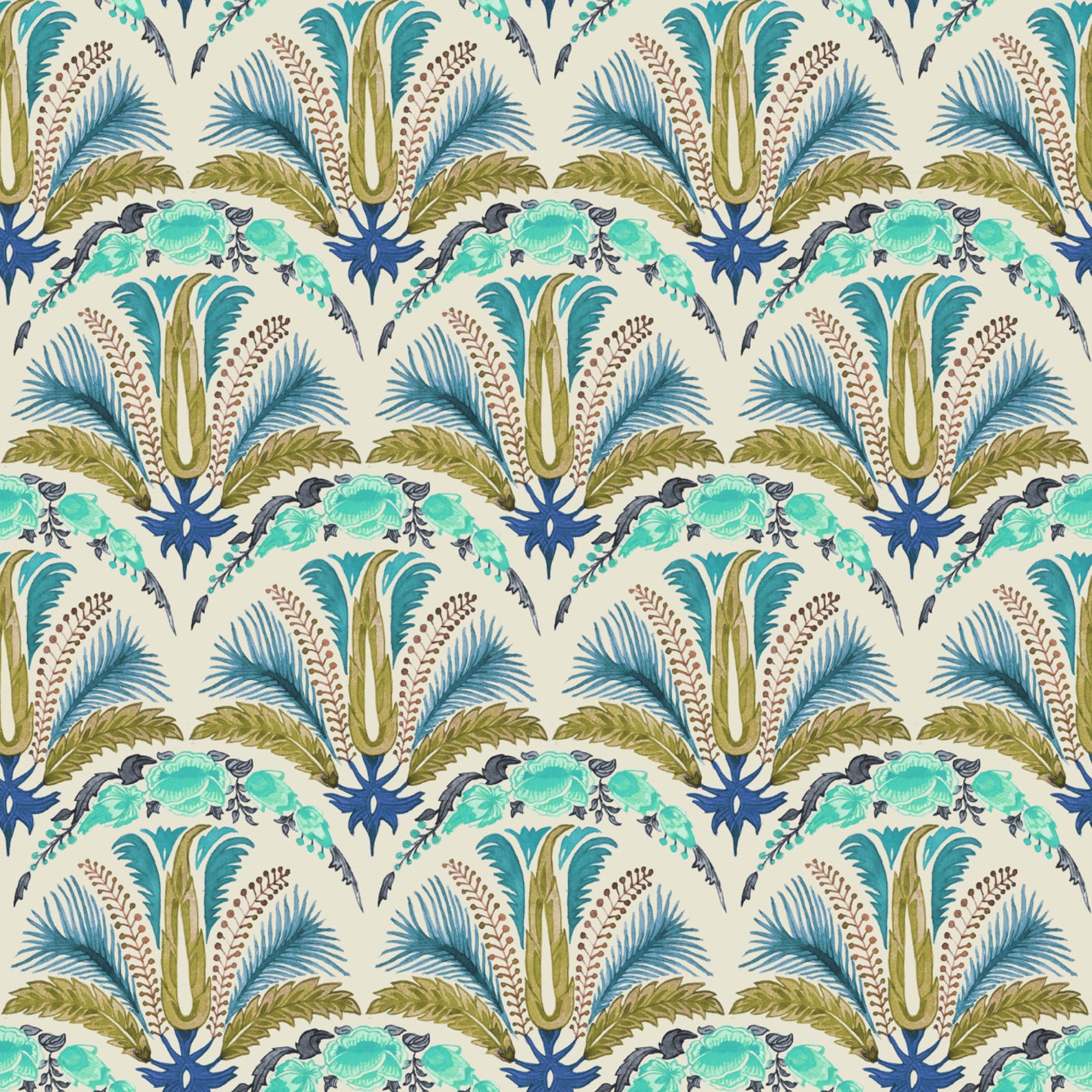 Art Deco Wallpaper Mural, Peel & Stick and Traditional Wallpaper, Palm ...