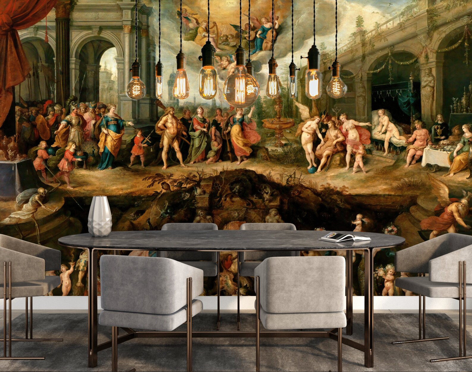 Heaven, Earth and Hell Mural, Peel & Stick and Traditional Wallpaper ...