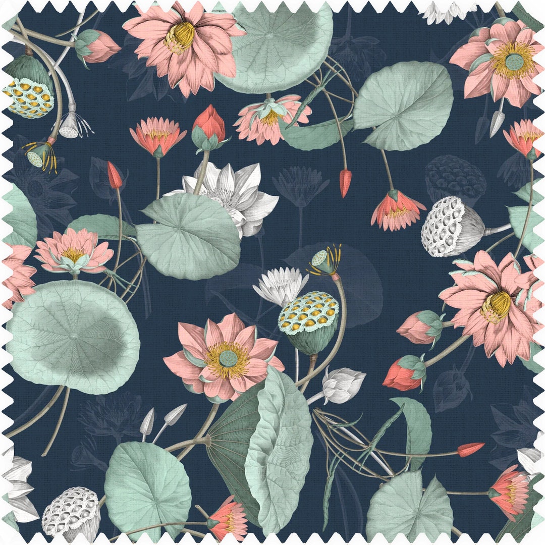 Waterlily Fabric, Lotus Flower Fabric, Velvet Fabric | Material ...