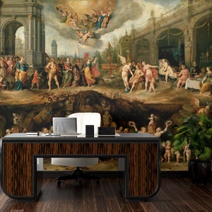 Heaven, Earth and Hell Mural, Peel & Stick and Traditional Wallpaper ...