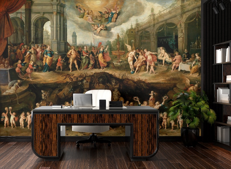 Heaven, Earth and Hell Mural, Peel & Stick and Traditional Wallpaper ...
